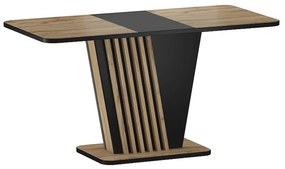 SIGNAL Jídelní stůl - NEVIO, 125/170x75, dub artisan/matná černá