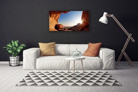 Obraz na plátně Skála Slunce Krajina 140x70 cm