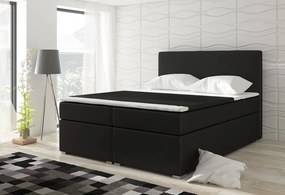 Kontinentální postel Boxspring DIANA černá ekokůže 180x200cm