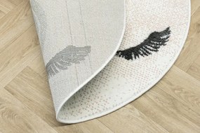 Dětský koberec Lima B070A krémový/růžový kruh