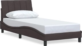 Rám postele bez matrace Hanko tmavě hnědá 80 x 200 cm textil 3310352
