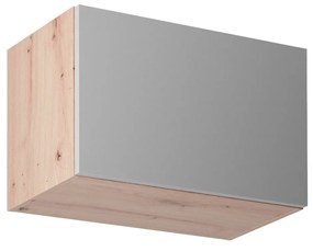 Horní kuchyňská skříňka nad digestoř LANGEN 60 cm; světle šedá / dub artisan