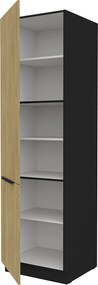 CREMONA cc | vysoká skříňka 60 DK-210 2F potravinová s policemi | 60 cm | černá/cremona