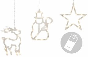Nexos 32549 Vánoční dekorace na okno - hvězda, sněhulák, sob - LED FROST