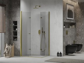 Mexen Lima Duo, sprchový kout 100 (dveře) x 90 (dveře) cm, 6mm čiré sklo, zlatý profil, 856-100-090-50-00-02