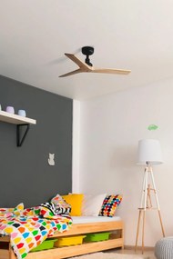 FARO 34284 KLIM S stropní ventilátor, černá/světlý dub DC - FARO