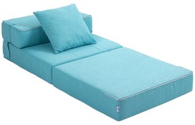 HOMCOM Skládací křeslo postel 2 v 1 skládací křeslo s funkcí postele Relaxační křeslo s polštářem Postel pro hosty s nosností až 100 kg Modrá | Aosom…