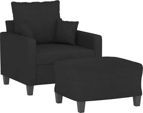 Křeslo s podnožkou černé 60 cm textil 3201085