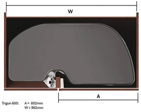 Výsuvná police TRIGON LEDVINKA do rohové skříňky D100N | 600 mm | LEVÁ | antracit