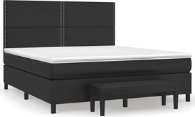 Box spring postel s matrací černá 180x200 cm umělá kůže 3137617