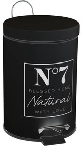 Kosmetický odpadkový koš Natural černá, 17 x 24,5 cm