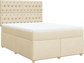 Box spring postel s matrací krémová 160x200 cm textil 3291343