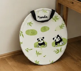 koš na prádlo, objem 75 l, přenosný, skládací, látkový, 45x35x35 cm, vzor panda, Dekorino KP20260012