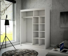 ADRK Furniture Posuvná skříň se zrcadlem a lacobelem TOURA 150 ADRK-SW-TOU-SCHL-150