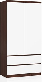 Šatní skříň S90 2D2SZ wenge/bílá