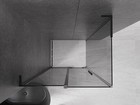 Mexen Velar L, sprchový kout s posuvnými dveřmi 110 x 80 cm, 8mm šedé sklo, černá matná, 871-110-080-43-70