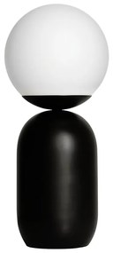 Nordlux Opálově bílá skleněná stolní lampa Notti s černou podstavou