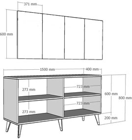 Skříňka Isil White and Gold