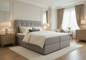 Manželská postel 180x200 s úložným prostorem STIG 2 - světle šedá