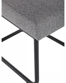 Jídelní židle světle šedá látka nohy černý kov DCL-P3107 SIL2