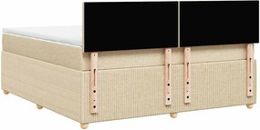 Box spring postel s matrací krémová 180x200 cm textil 3287533