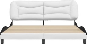 Rám postele bez matrace Hvar bílý a černý 180 x 200 cm umělá kůže 3208022