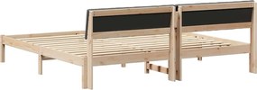 Rám postele s čelo hnědá a tmavě šedá 200 x 200 cm 3394349