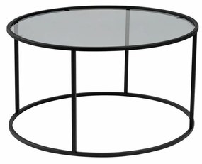 Konferenční stolek Aurum Black s tmavým sklem, 80 cm