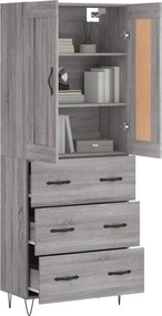 Skříň highboard šedá sonoma 69,5 x 34 x 180 cm kompozitní dřevo 3199783