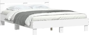 Rám postele s čelem bílý 150 x 200 cm kompozitní dřevo 3207413