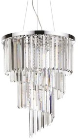 Ideal Lux - Křišťálový lustr na lanku CARLTON 12xE14/40W/230V pr. 50 cm chrom