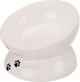 TRIXIE Miska bílá zvýšená / Keramická / Ergonomická / 0,15 l / O 13 cm