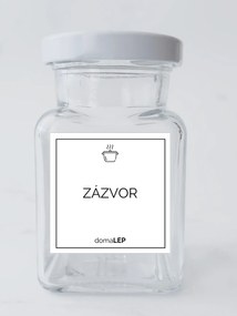 Samolepka na kořenky ZÁZVOR bílá 5 × 5 cm základní písmo