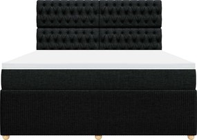 Box spring postel s matrací černá 180x200 cm textil 3294444