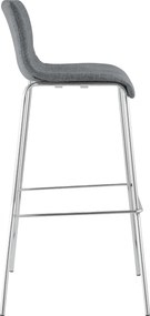 Sada 2 barových židlí Hoover látka čtyřnohá konstrukce chromovaná konstrukce – světle šedá