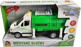 MaDe 12415 - Auto popelářské na setrvačník, se světlem a zvukem, 19 cm