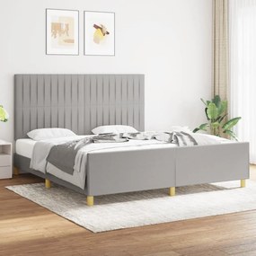 Rám postele bez matrace světle šedý 180 x 200 cm textil 3125235
