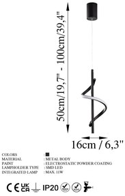 Černé LED závěsné svítidlo ø 16 cm Likma – Opviq lights