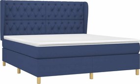 Box spring postel s matrací modrá 160x200 cm textil 3128779