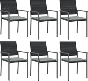 7dílný zahradní jídelní set s poduškami polyratan a ocel 3187010