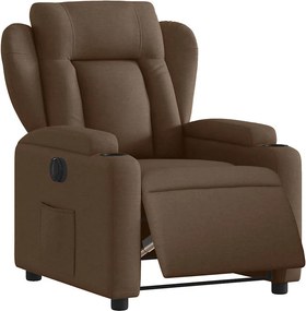 Elektrické polohovací křeslo hnědé textil 3204462