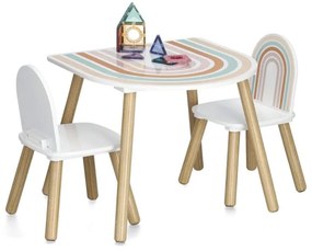 Zeller Sada 3ks dětský stolek se dvěma židlemi motiv duha