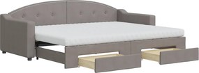 Válenda s přistýlkou a zásuvkami taupe 80 x 200 cm textil 3197582