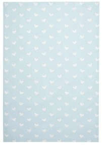 Modrá bavlněná utěrka se srdíčky – 47x70 cm
