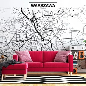 Fototapeta - Warsaw Map