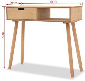 Odkládací stolek Moor - 80x30x72 cm | hnědý