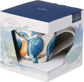 Villeroy&Boch Villeroy & Boch NewWave Caffè hrnek s uchem Ledňáček v dárkové krabičce, 13 × 9,5 × 11,3 cm, 240 ml