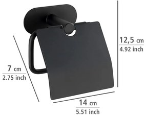 Černý nástěnný držák na toaletní papír Wenko Orea