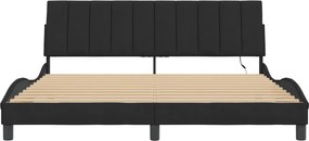Rám postele s LED osvětlením bez matrace Hanko černý 180 x 200 cm samet 3213795