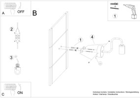 Sollux SL.1445 - Nástěnná lampa VECTOR 1xE27/15W/230V černá
